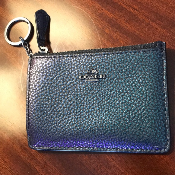 Coach | Bags | Coach Hologram Leather Mini Id Walletkey Chain | Poshmark
